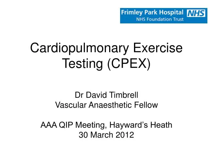 PPT - Cardiopulmonary Exercise Testing (CPEX) PowerPoint Presentation ...