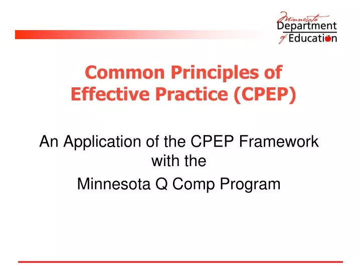 PPT - Common Principles of Effective Practice (CPEP) PowerPoint ...