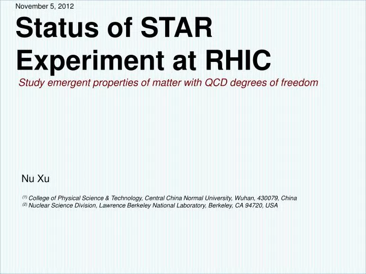 PPT - STAR Experiment PowerPoint Presentation, free download - ID:3999536