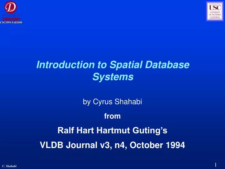 Ppt Introduction To Spatial Database Systems Powerpoint Presentation Id 3999539