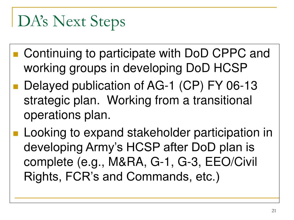 PPT - Status of Armyâ€™s Civilian Human Capital Strategic Plan (HCSP) PowerPoint Presentation ...