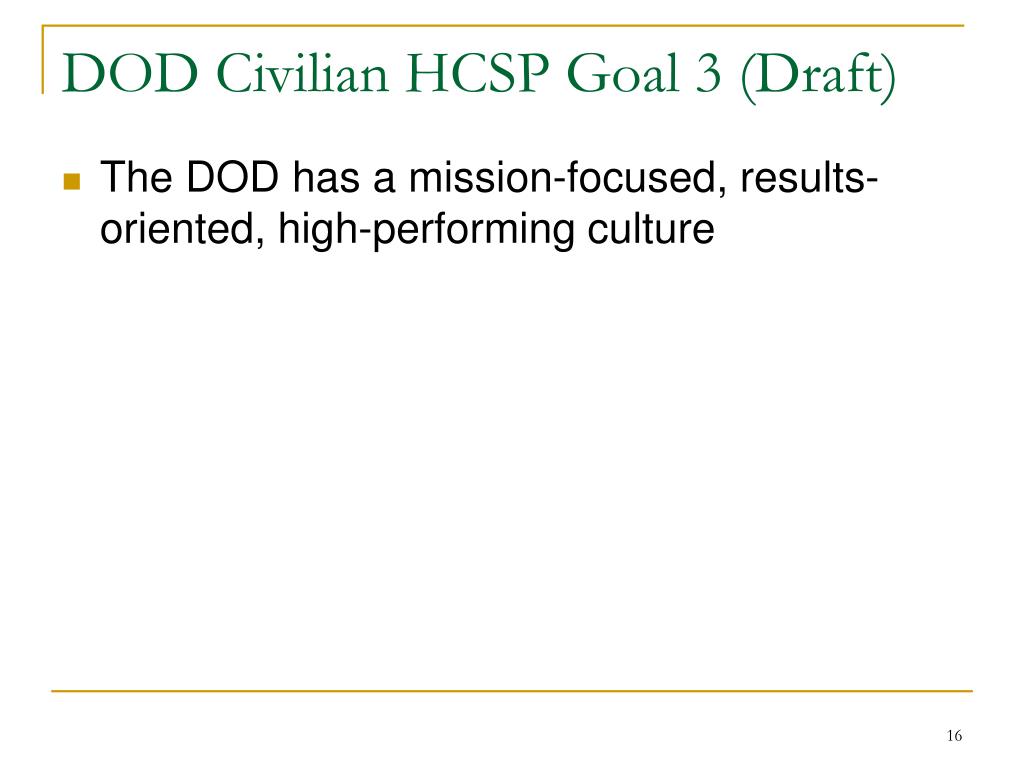 PPT - Status of Armyâ€™s Civilian Human Capital Strategic Plan (HCSP ...
