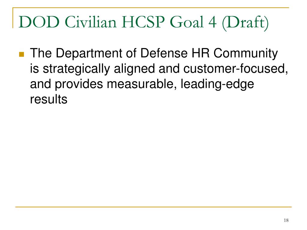 PPT - Status of Armyâ€™s Civilian Human Capital Strategic Plan (HCSP ...