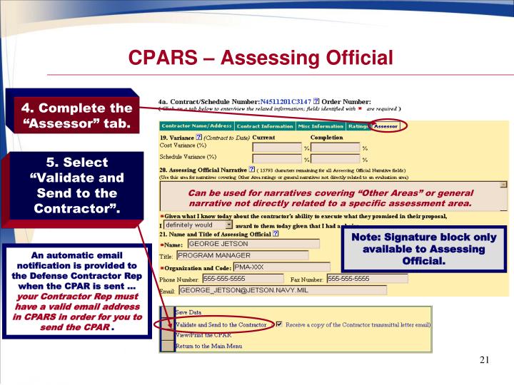 PPT - Collection and Reporting of Contractor Past Performance ...