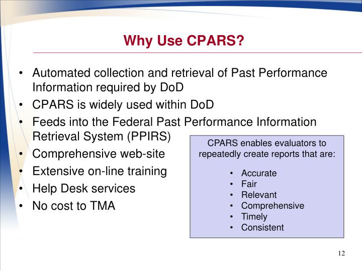 PPT - Collection and Reporting of Contractor Past Performance ...