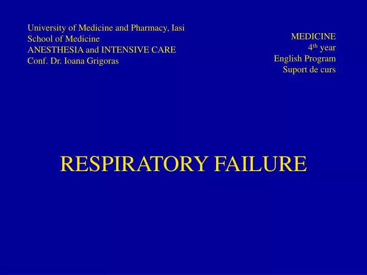 PPT - RESPIRATORY FAILURE PowerPoint Presentation, free download - ID:4000214
