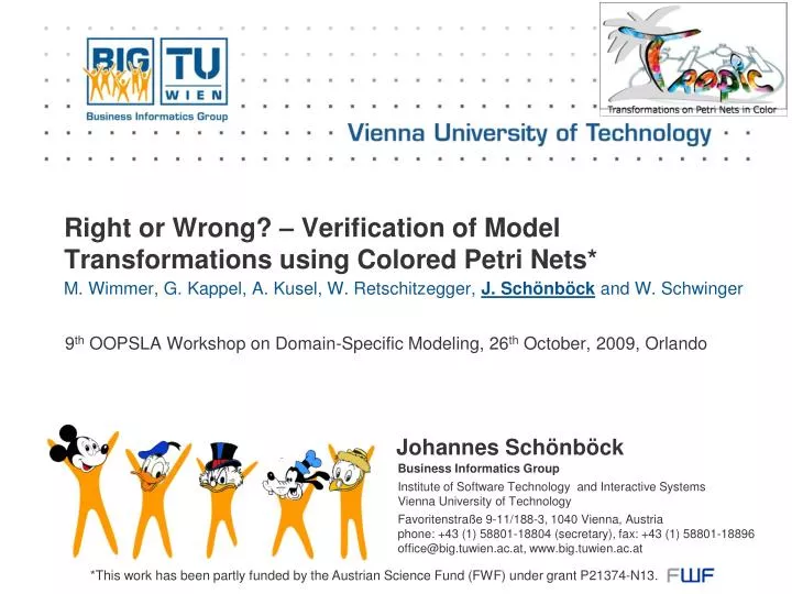 PPT - Right or Wrong? – Verification of Model Transformations using Colored Petri Nets ...