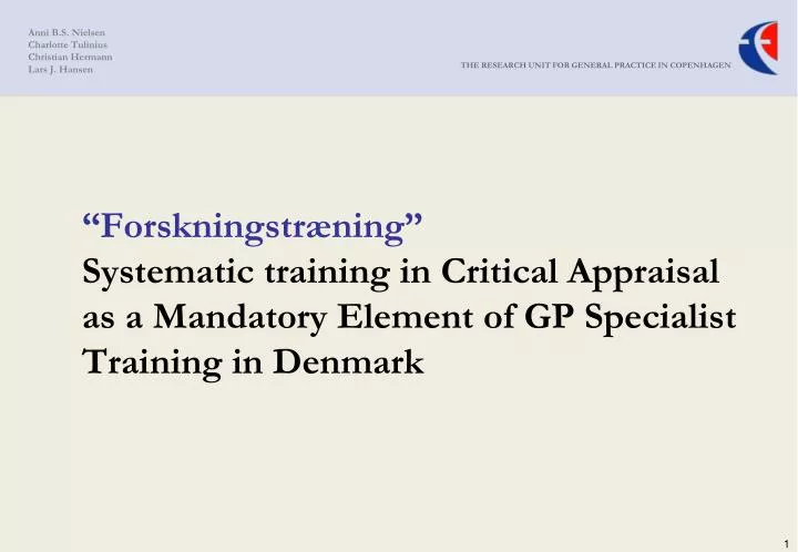 PPT - Aims and rationale of the systematic critical appraisal training ...