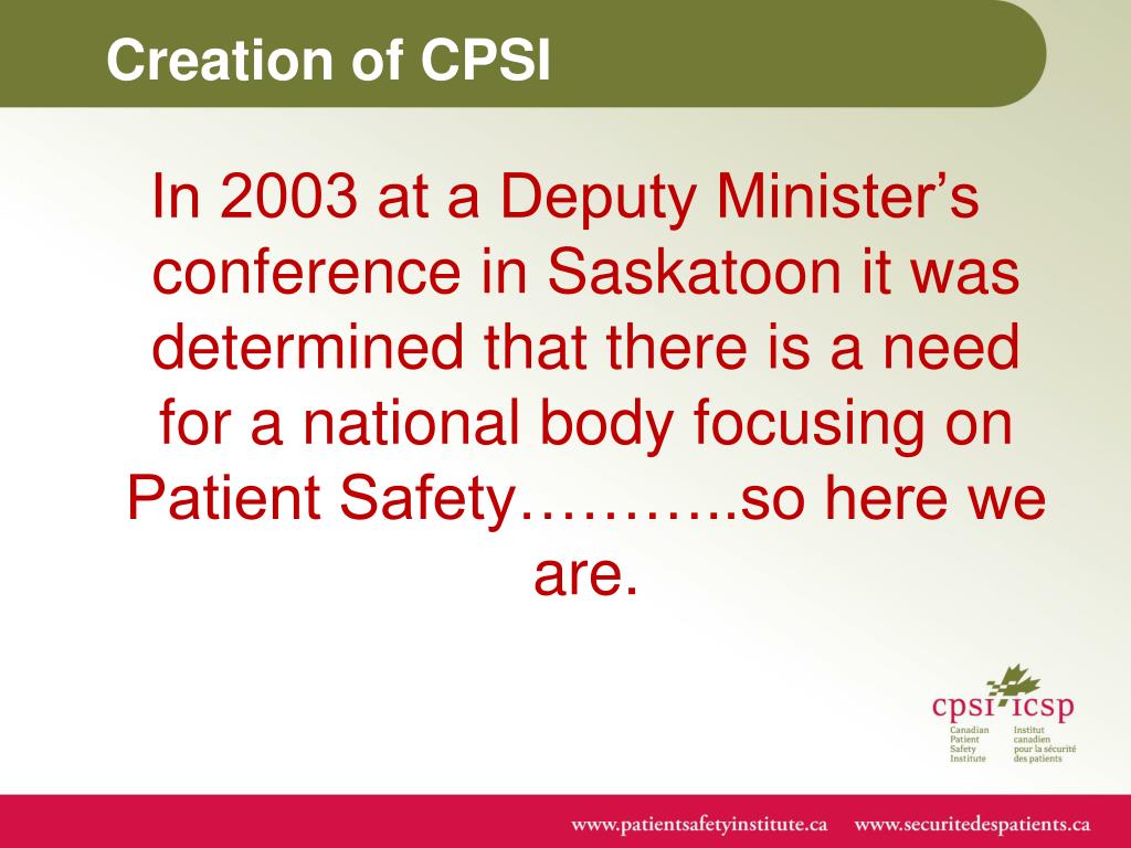 PPT - Canadian Patient Safety Institute PowerPoint Presentation, free ...