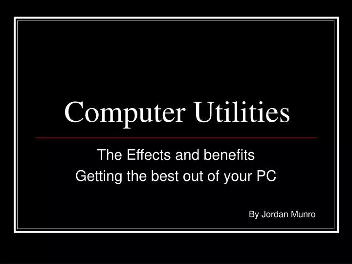 PPT - Computer Utilities PowerPoint Presentation, free download - ID ...
