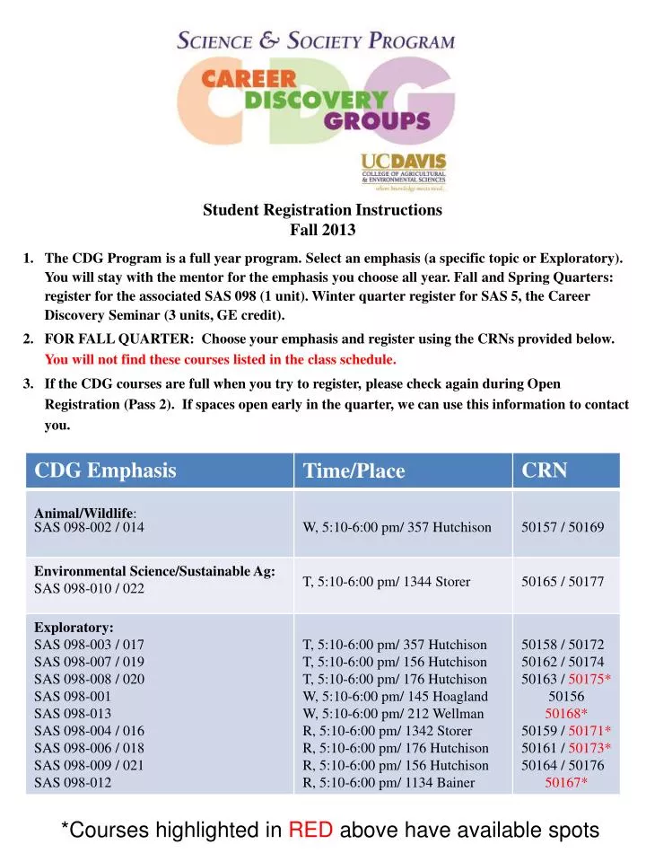 PPT - Student Registration Instructions Fall 2013 PowerPoint ...