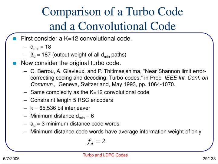 PPT - Turbo and LDPC Codes: Implementation, Simulation, and Standardization PowerPoint ...