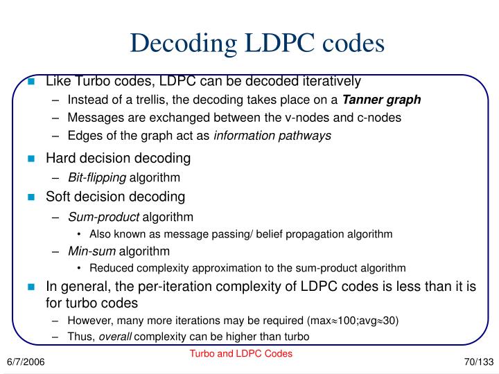 PPT - Turbo and LDPC Codes: Implementation, Simulation, and Standardization PowerPoint ...