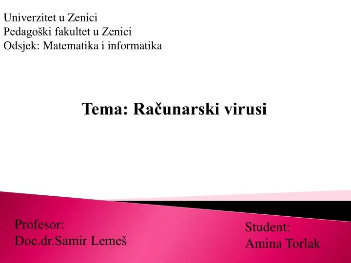 PPT - Tema: Računarski virusi PowerPoint Presentation, free download ...