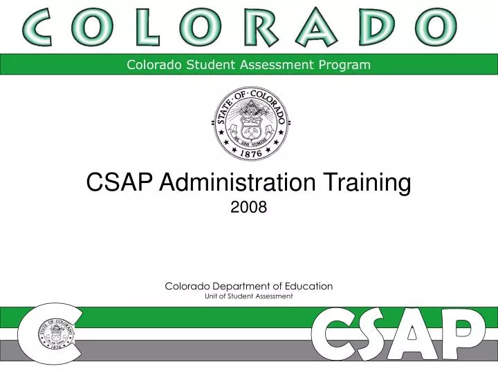 PPT - Colorado Department of Education Unit of Student Assessment ...