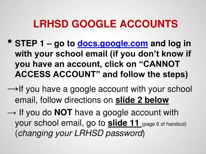 PPT - LRHSD GOOGLE ACCOUNTS PowerPoint Presentation, free download - ID ...