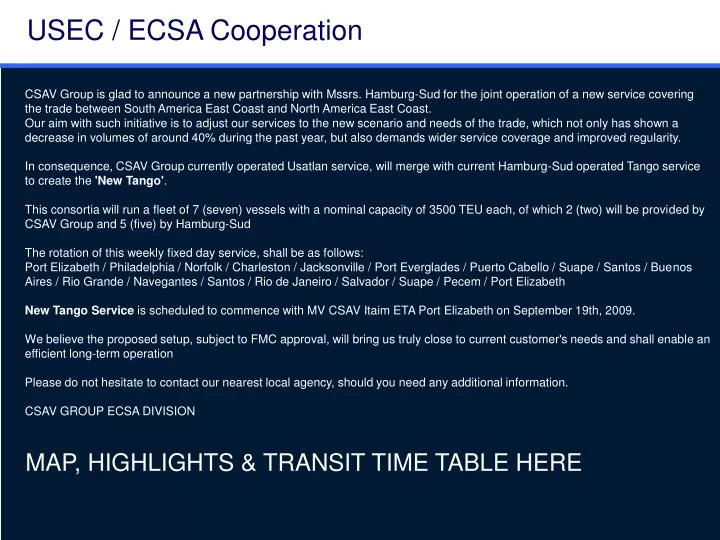 PPT - USEC / ECSA Cooperation PowerPoint Presentation, free download ...