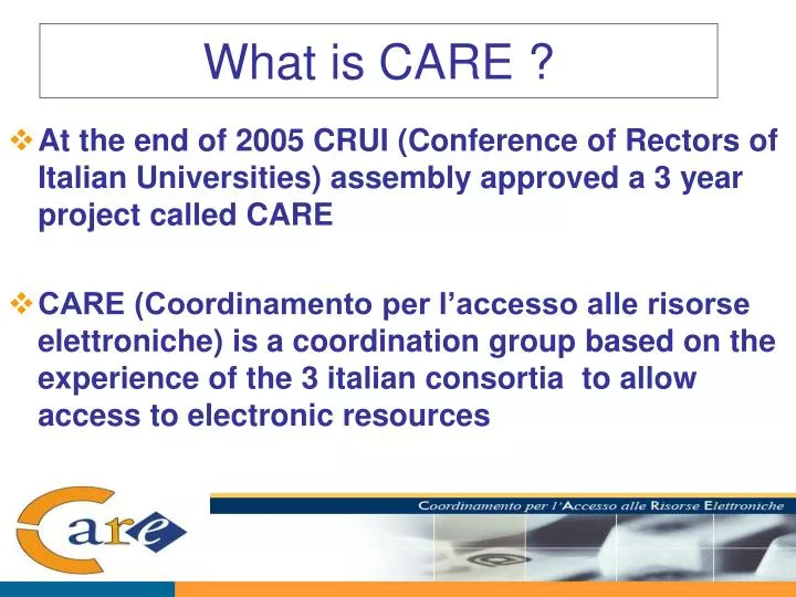 PPT - What is CARE ? PowerPoint Presentation, free download - ID:4004307