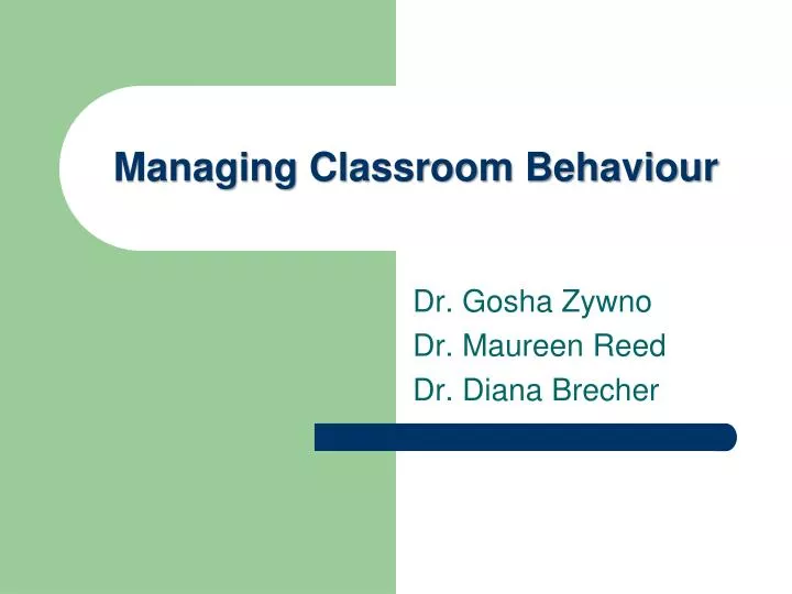 PPT - Managing Classroom Behaviour PowerPoint Presentation, free ...