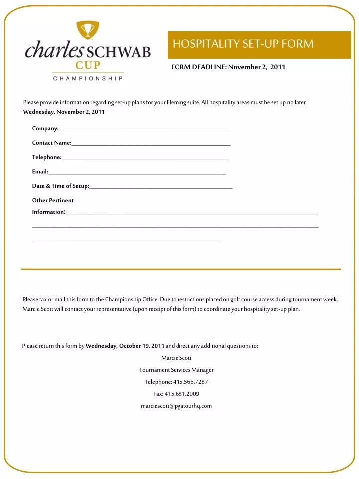 PPT - HOSPITALITY SET-UP FORM PowerPoint Presentation, free download ...