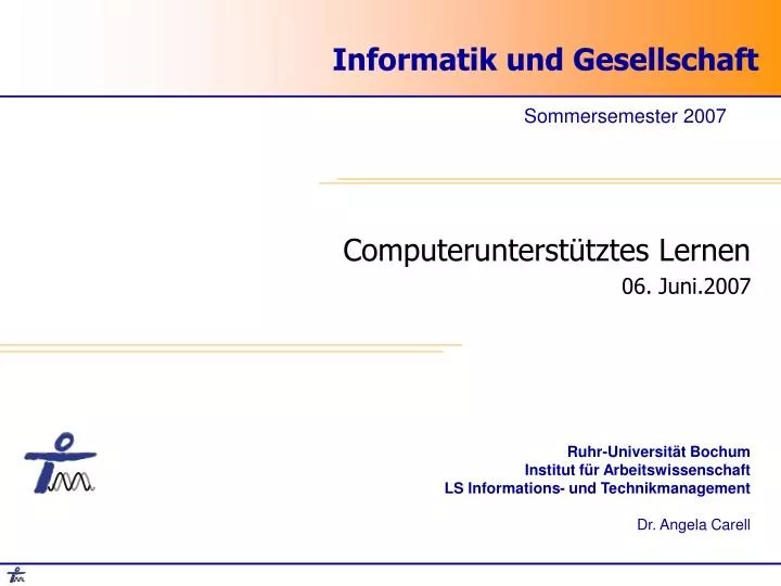 PPT - Informatik und Gesellschaft PowerPoint Presentation, free ...