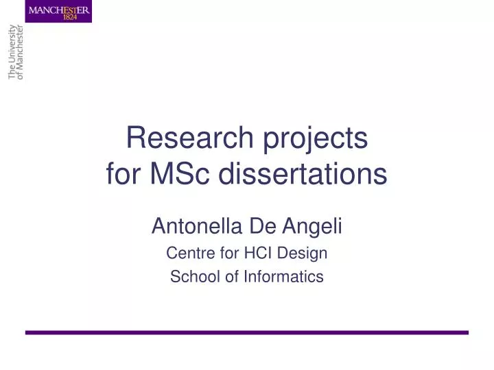PPT - Research projects for MSc dissertations PowerPoint Presentation ...