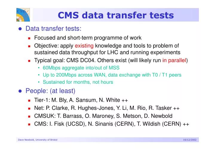 PPT - CMS data transfer tests PowerPoint Presentation, free download ...