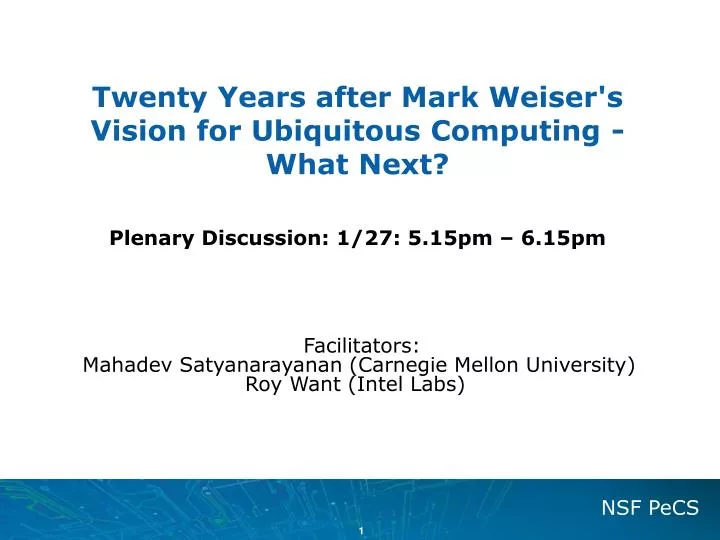 PPT - Twenty Years after Mark Weiser's Vision for Ubiquitous Computing ...