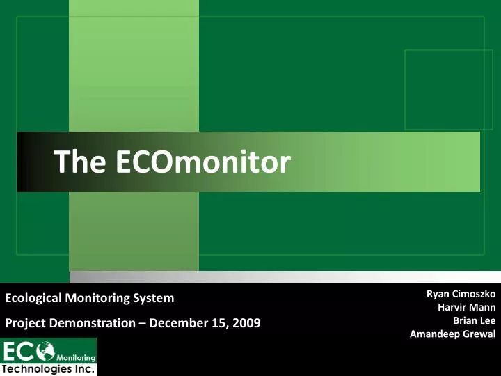 PPT - The ECOmonitor PowerPoint Presentation, free download - ID:4005916