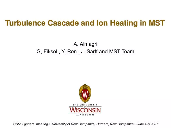 PPT - Turbulence Cascade and Ion Heating in MST PowerPoint Presentation ...