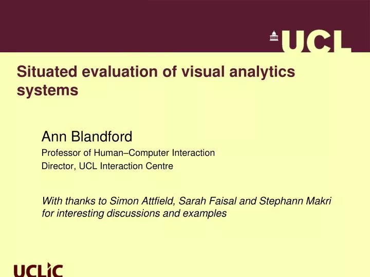 PPT - Situated evaluation of visual analytics systems PowerPoint ...