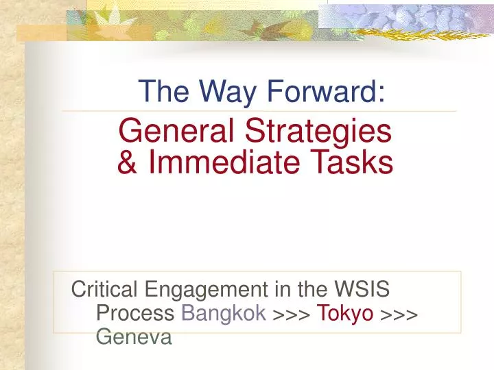 PPT - The Way Forward: PowerPoint Presentation, free download - ID:4006637