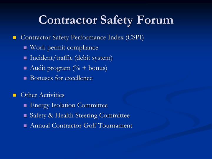 PPT - Contractor Safety PowerPoint Presentation - ID:4007276