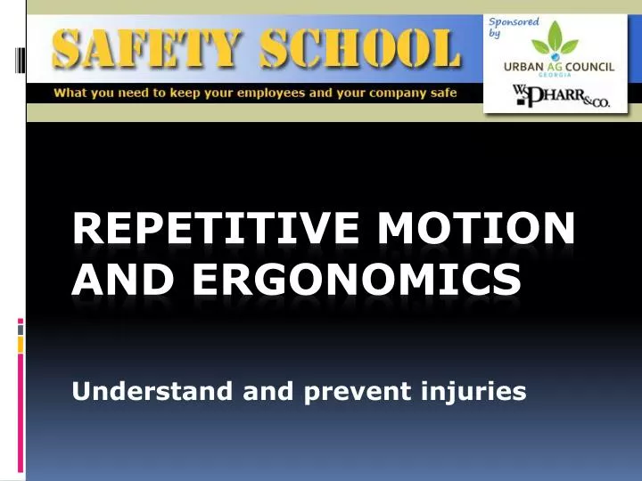 PPT - Repetitive motion and ergonomics PowerPoint Presentation, free ...