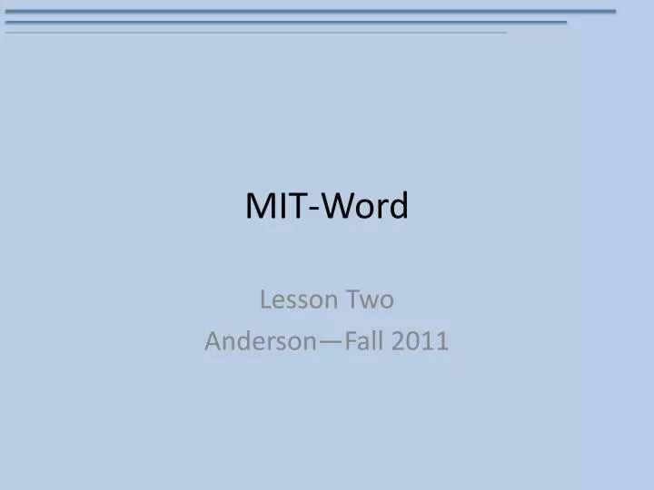 PPT - MIT-Word PowerPoint Presentation, free download - ID:4009754