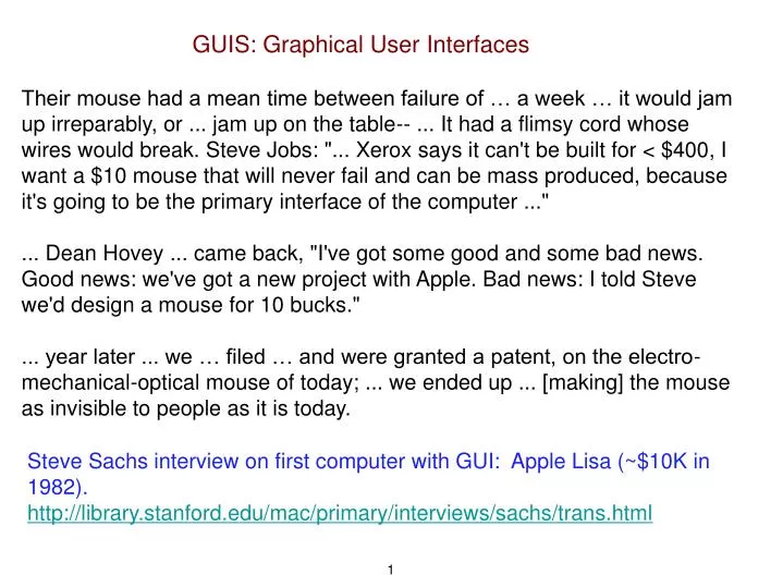 PPT - GUIS: Graphical User Interfaces PowerPoint Presentation, free download - ID:4010085