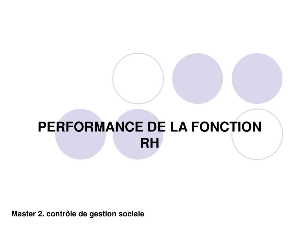 Ppt Performance De La Fonction Rh Powerpoint Presentation Free