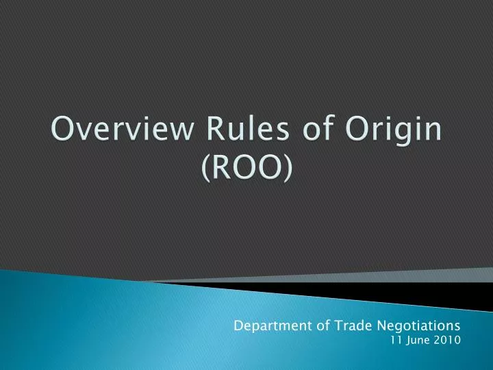PPT - Overview Rules of Origin (ROO) PowerPoint Presentation, free ...