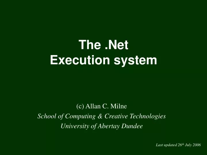 PPT - The .Net Execution system PowerPoint Presentation, free download ...