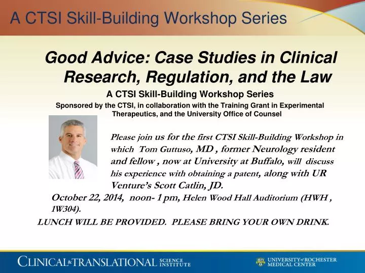 PPT - A CTSI Skill-Building Workshop Series PowerPoint Presentation ...