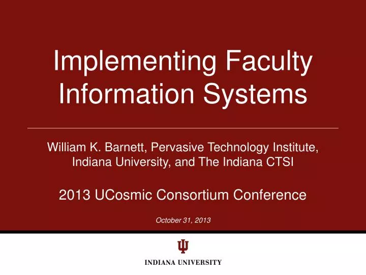 PPT - Implementing Faculty Information Systems PowerPoint Presentation ...
