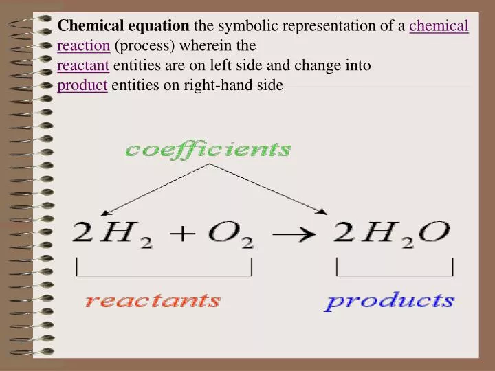 PPT - Chemical equation the symbolic representation of a chemical ...