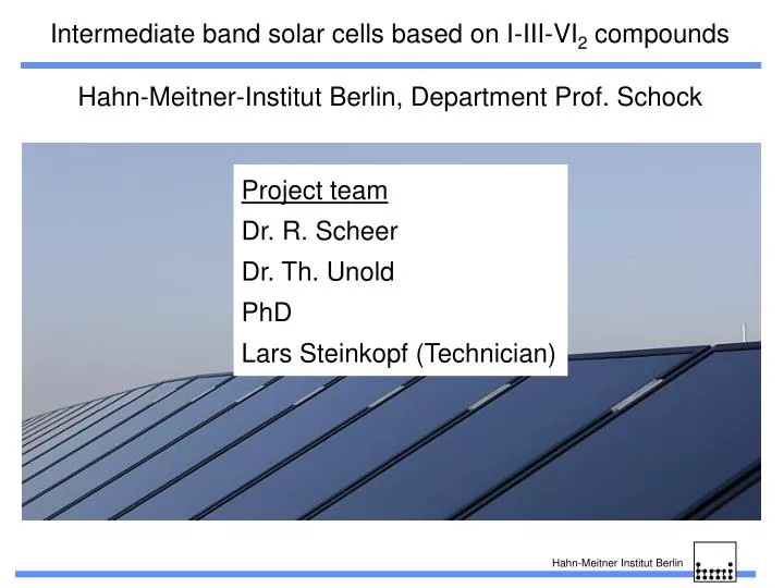 PPT - Intermediate band solar cells based on I-III-VI 2 compounds ...