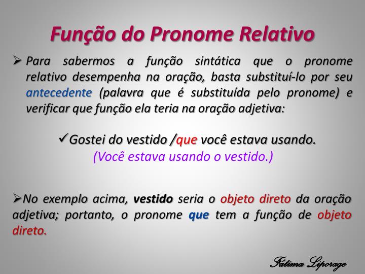 PPT - Pronomes relativos PowerPoint Presentation - ID:4012681