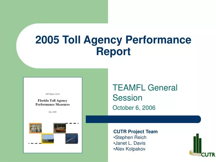 PPT - 2005 Toll Agency Performance Report PowerPoint Presentation, free ...