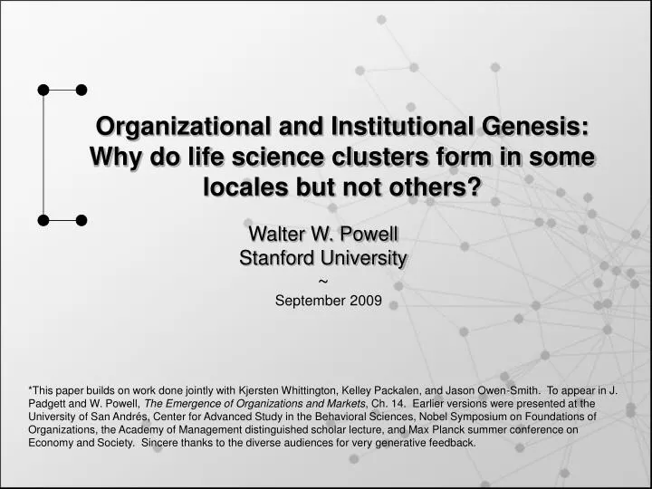 PPT - Walter W. Powell Stanford University ~ PowerPoint Presentation ...