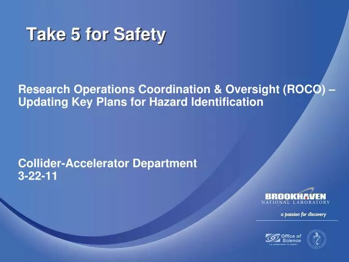 PPT - Take 5 for Safety PowerPoint Presentation, free download - ID:4014942