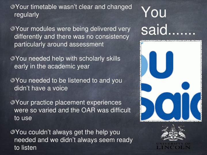 PPT - You said ....... We did PowerPoint Presentation - ID:4015683