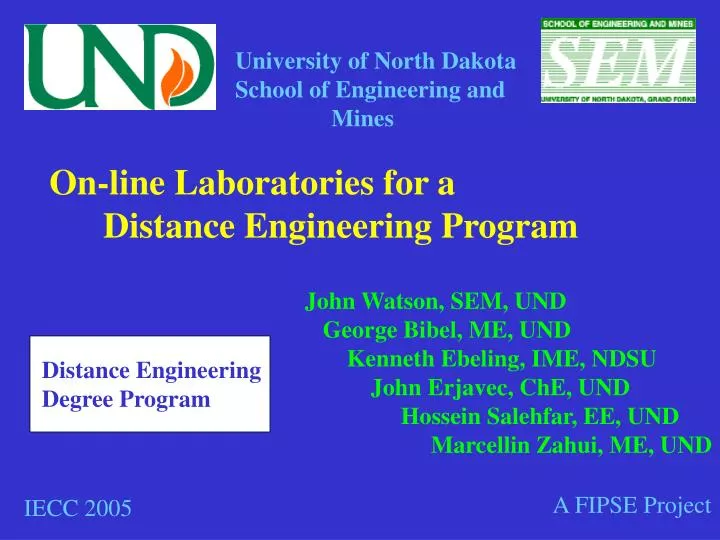 PPT - University of North Dakota School of Engineering and Mines ...