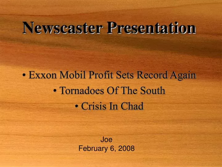 PPT - Newscaster Presentation PowerPoint Presentation, free download ...